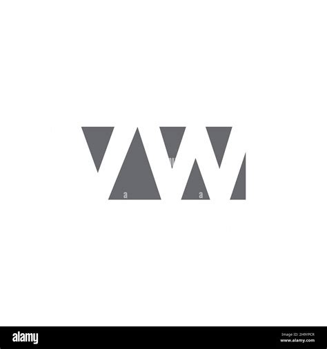 VW Logo Monogram With Negative Space Style Design Template Isolated On White Background Stock