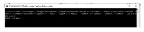 How To Run Entity Framework Core Db Scaffolding From A Bat File In