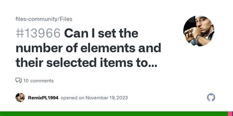 can i set the number of elements and their selected items to also