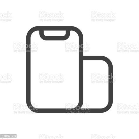 스마트폰 흰색 배경에 화면 회전 선 벡터 아이콘 편집 가능한 획 완벽한 픽셀 모바일 및 웹용 윤곽선 벡터 그래픽 Brand Name Online Messaging