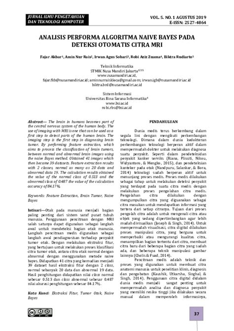 Pdf Analisis Performa Algoritma Naive Bayes Pada Deteksi Otomatis