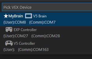 V5 VS Code UI Overview VEX Library