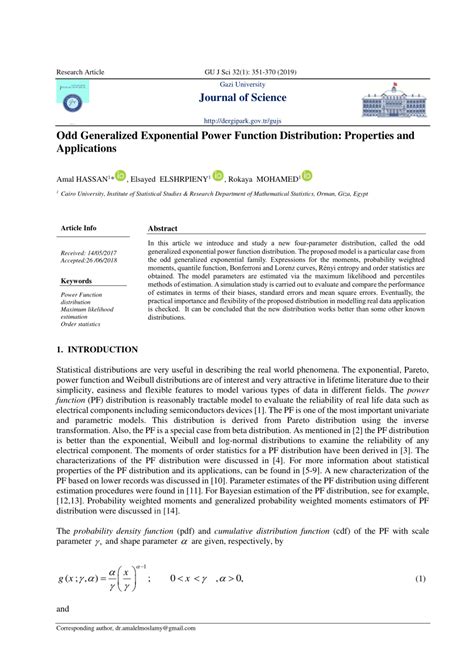 Pdf Odd Generalized Exponential Power Function Distribution Properties And Applications