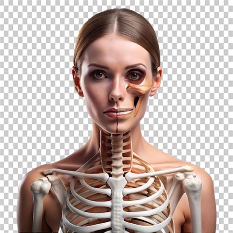 Half Body Half Skeleton Of A Woman Premium Ai Generated Psd