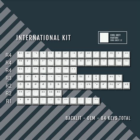 Light Grey International Abs Keycap Conversion Kit Krome Keycaps Ltd