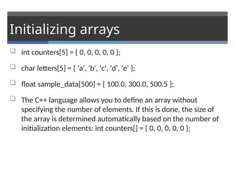 Lecture 5arrayspptx For Educational Purpose Ppt Free Download