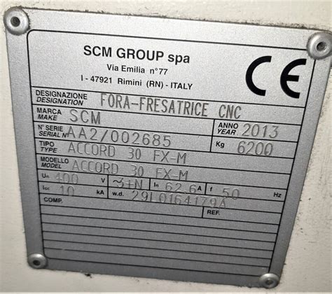 SCM Accord FX M Axis CNC Router Position Tool Changer Vacuum Pump For Sale
