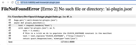 unknown error occurred during api call with chatgpt plugin developer