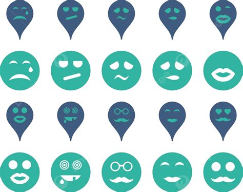 Smilesmap Markers Icons Sad Smile Pin Pleasure Vector Sad Smile Pin