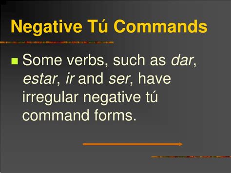 Ppt Negative Tú Commands Powerpoint Presentation Free Download Id 3923738