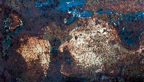베이지 색 갈색과 파란색 반점 녹슨 철의 추상 그런 지 질감 0명에 대한 스톡 사진 및 기타 이미지 0명 가득 찬 갈색 Istock