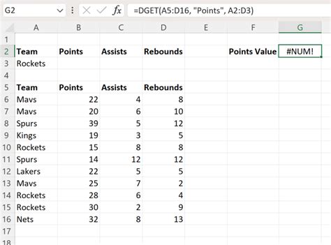 How To Use DGET Function In Excel With Examples