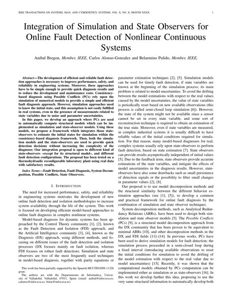 Pdf Integration Of Simulation And State Observers For Online Fault