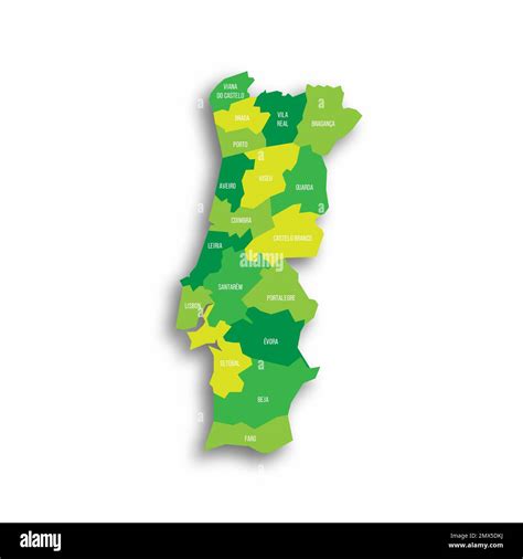Portugal Political Map Of Administrative Divisions Stock Vector Image