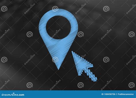 Gps Icon With Mouse Cursor About To Click On It Stock Illustration Illustration Of Location