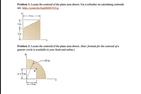 Solved Problem 1 Locate The Centroid Of The Plane Area Shown For A