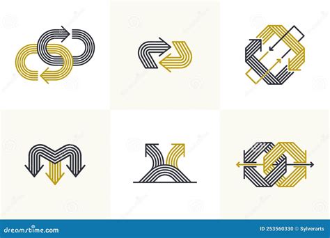 Arrow Vector Original Logos Set Isolated Pictogram Symbol Of Double Arrows Dynamic Signs