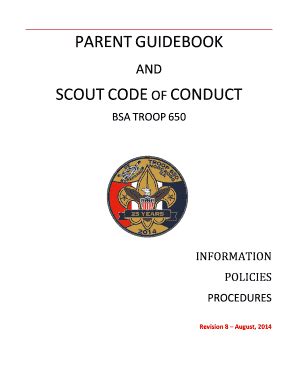 Fillable Online SCOUT CODE OF CONDUCT Fax Email Print PdfFiller