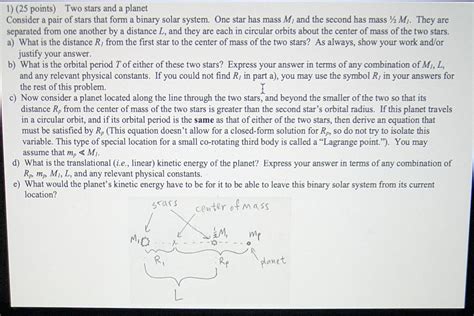 Solved Points Two Stars And A Planet Consider A Pair Chegg
