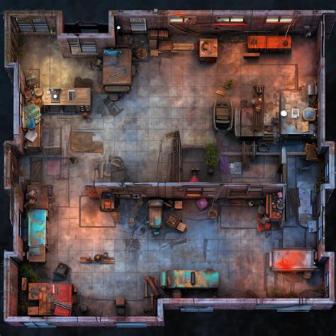 10 Cyberpunk Slums Battlemaps Sci Fi Dnd Battle Map Cyberpunk Dandd Shadowrun Roll20