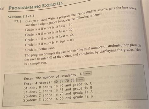 Solved Ab PROGRAMMING EXERCISES Sections Chegg Com