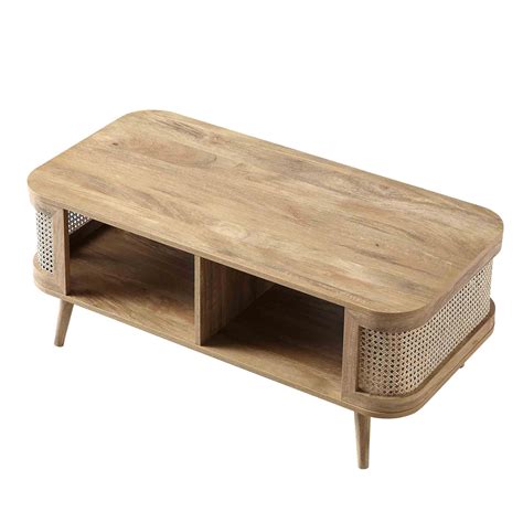 Izzy Curved Rattan Coffee Table Natural Daals