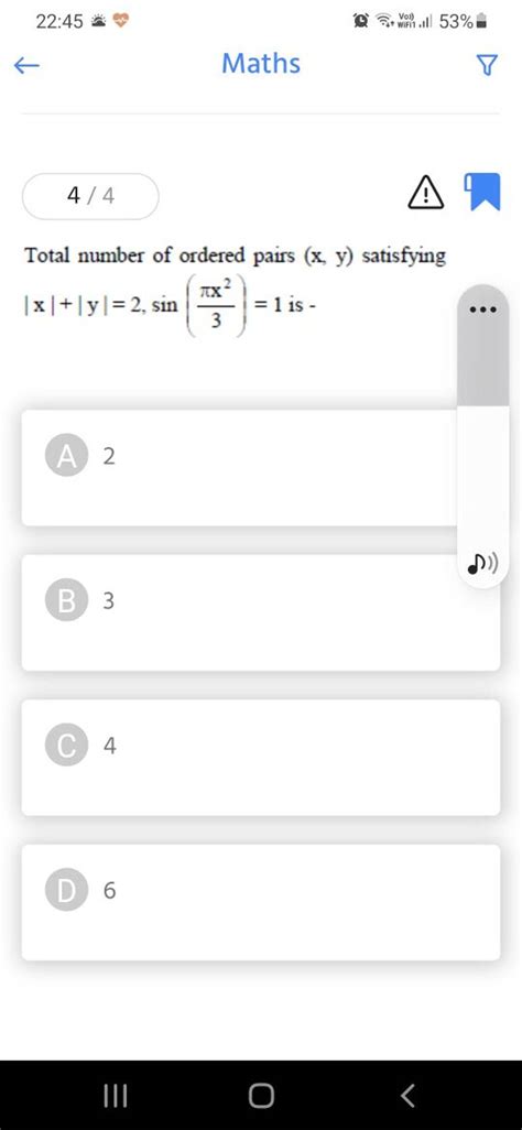 total number of ordered pairs x y satisfying ∣x∣ ∣y∣ 2 sin 3πx2 1 is