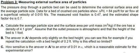problem 3 measuring external surface area of particles the pressure