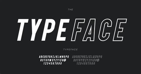 Vector Font Set Bold Outline Italic Style Trendy Typography 7224923