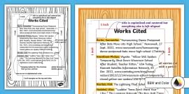 Bibliography Vs Works Cited Page Venn Diagram 6th 8th Gr