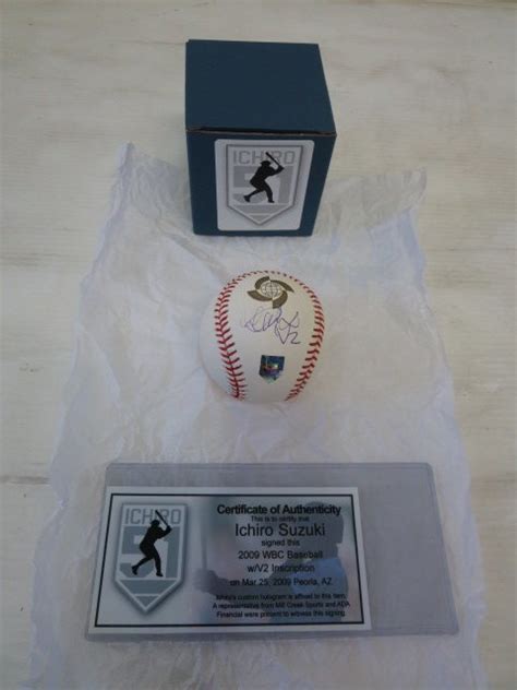 イチロー 2009 Wbc Baseball W V2 直筆サインボール 公式証明書付 1005eh 8bt 1 サイン ｜売買された