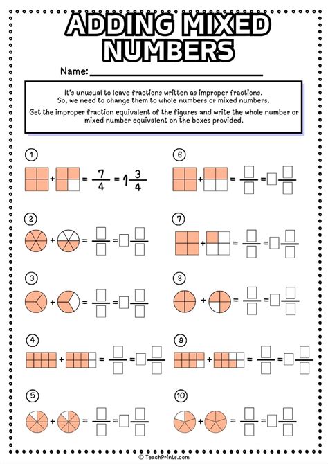 Free Adding Mixed Numbers Worksheets Teach Prints