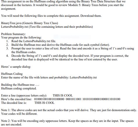 Solved This Assignment In On The Huffman Coding Algorithm