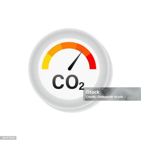 Co2 표시기와 그림 흰색 배경에 생태 디자인 벡터 그림입니다 석탄에 대한 스톡 벡터 아트 및 기타 이미지 석탄 측정 장치