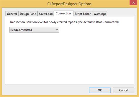 Setting C1reportdesigner Options Reports For Winforms Componentone