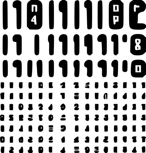 Binary Code Black And White Isolated Icon Vector Illustration