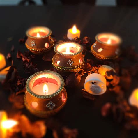 Buy Peepresion Hand Made Mud Matka Diya Set Of 4pcs Online At Low Prices In India