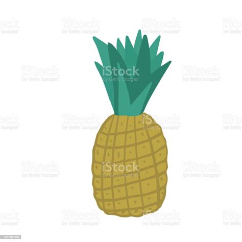 흰색 배경에 고립 낙서 스타일의 귀여운 파인애플 손으로 그린 신선한 유기농 여름 열대 과일 건강한 식생활에 대한 스톡 벡터 아트 및 기타 이미지 Istock