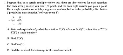 solved 1 suppose that on a certain multiple choice test
