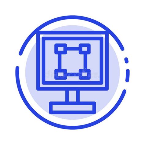 Crop Graphics Design Program Application Blue Dotted Line Line Icon