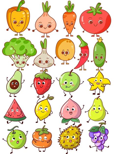 4⃣5⃣100款彩色拟人可爱水果插画素材 花瓣网