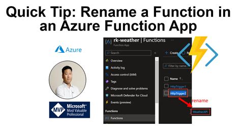 Quick Tip Rename A Function In An Azure Function App Roy Kim On Azure And Ai