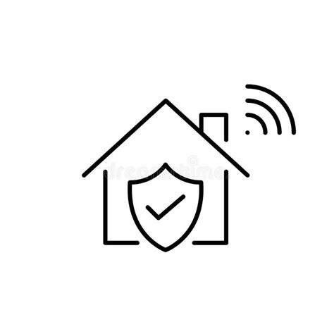 Home Shield With Checkmark And Wi Fi Symbol Private Internet Network Security Pixel Perfect