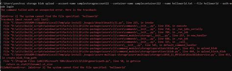 Not Sure How To Resolve Storage Blob Upload Error · Issue 14781 · Azureazure Cli · Github