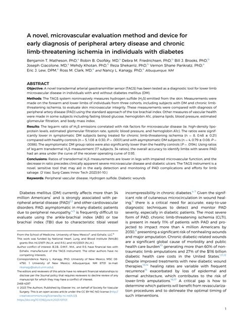 Pdf A Novel Microvascular Evaluation Method And Device For Early Diagnosis Of Peripheral