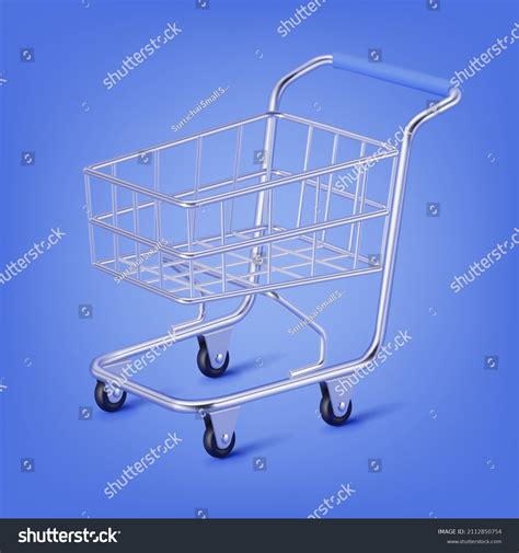 Minimal Design Shopping Cart On Blue Stock Vector Royalty Free 2112850754 Shutterstock