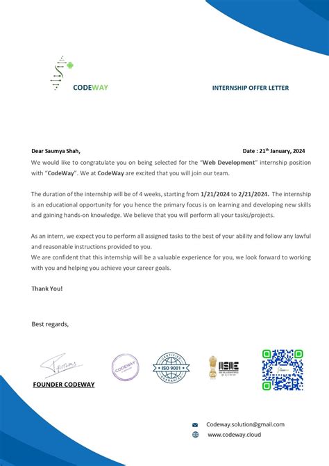 Joining Codeway Solutions As A Web Developer Saumya Shah Posted On