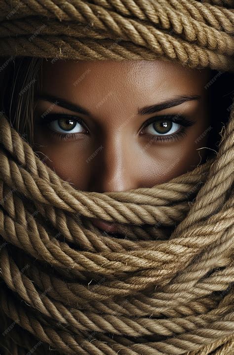 Fine Art Photo Of A Woman With Hands Bound By Rope To Symbolize Bondage