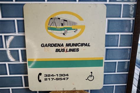 Yahoo オークション ビンテージ Gardena Bus Lines 看板 両面 ロード