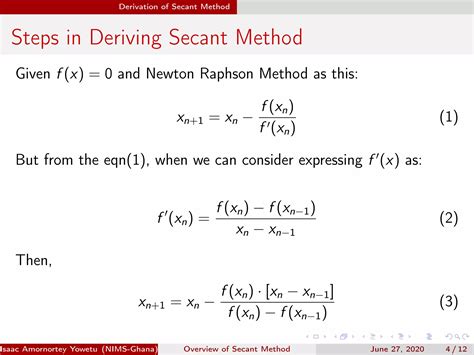 Secant Iterative Method Pdf